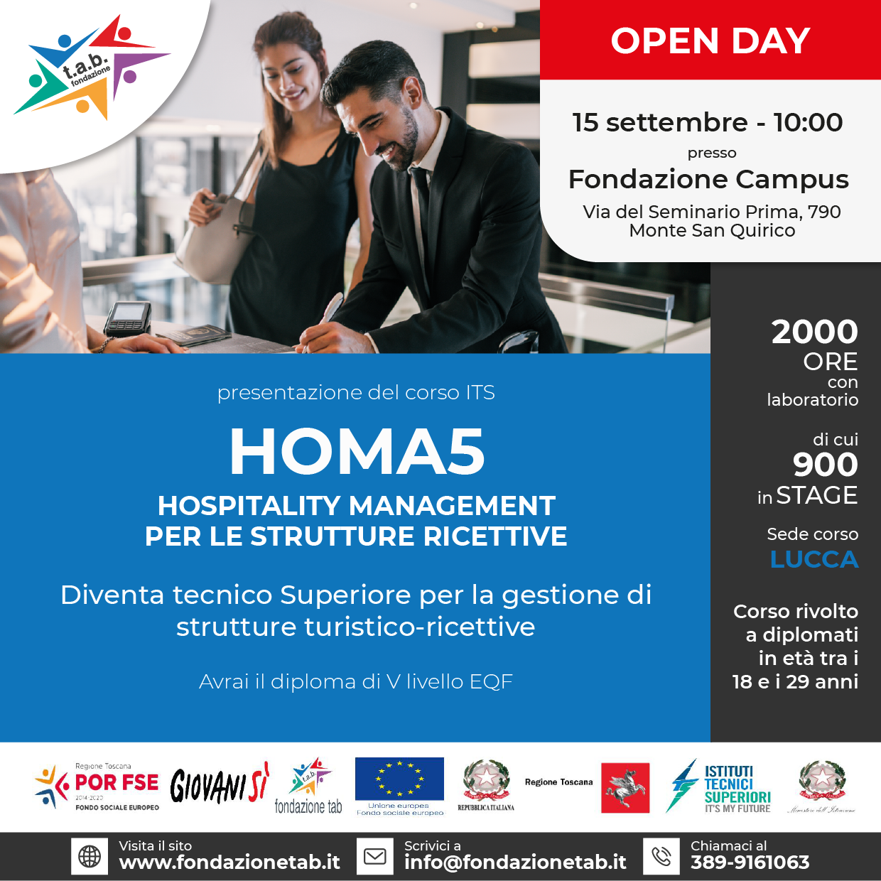 Open Day di presentazione Homa 5 - Fondazione Campus Open Day di presentazione Homa 5 - Fondazione Campus